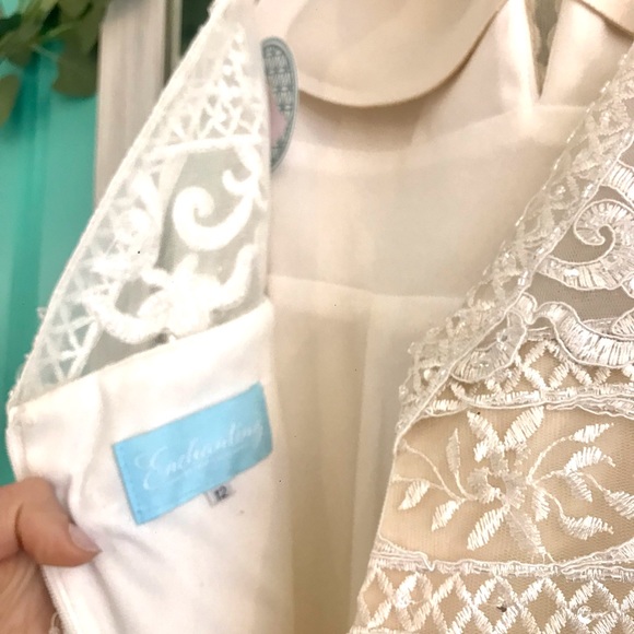 Mon Cheri | Dresses | Boho Glam Wedding Gown Sheath Racerback Champagne ...